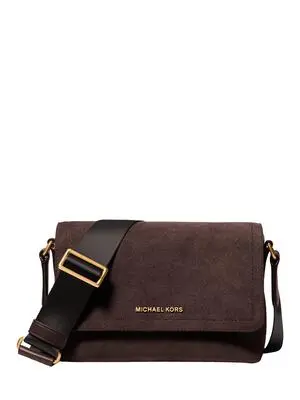 Michael Kors Hudson Mini Suede Messenger Bag - Brown