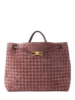 Bottega Veneta Andiamo Large Intrecciato Suede Tote - Red