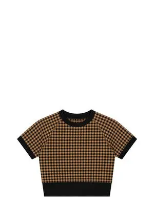 HEART AND SOUL Checked Cropped Top - Brown/black