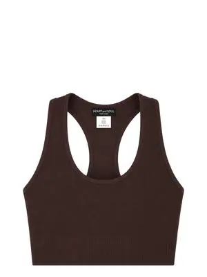 HEART AND SOUL Chocolate One Block Activewear Crop Top - Brown