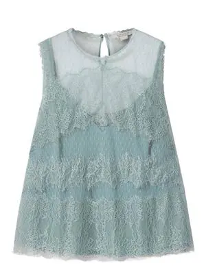 ALLSAINTS Tulle Lace-trimmed Clara Blouse - Blue
