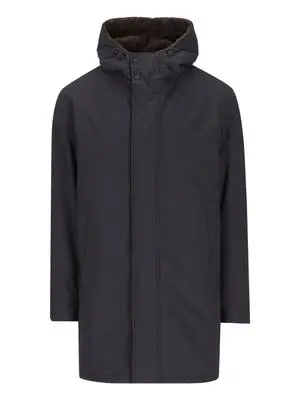 Herno Long-sleeved Hooded Padded Jacket - Black
