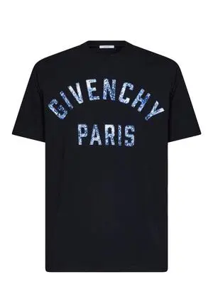 Givenchy Black Cotton T-shirt With Paris Pompom Embroidery - Multicolor