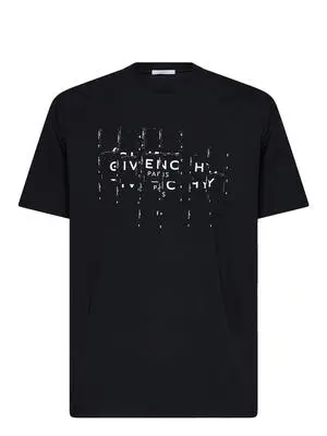 Givenchy Black Cotton T-shirt With Photographic Negative Print - Multicolor