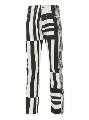 Versace Sylvester Print Denim Jeans - White