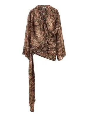 Andamane Paisley Georgette 'indira' Mini Dress - Multicolor