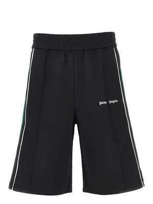 PALM ANGELS Palm Angels Cotton-Blend Track Shorts With Striped Bands And Logo