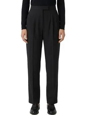 Saint Laurent Silk Pleated Trousers - Black