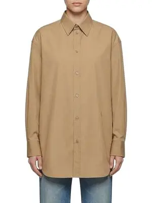 Saint Laurent Classic Collar Cotton Shirt - Brown