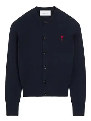 AMI Paris De Coeur Wool Cardigan - Multicolor