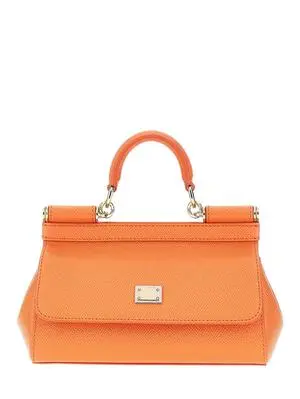 Dolce & Gabbana Dauphine Leather Mini Sicily Bag - Orange