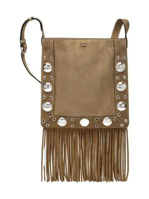 Valentino Garavani Suede Bag With Fringes - Brown