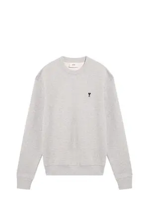 AMI Paris Grey De Cå“ur Crewneck Sweatshirt - Gray
