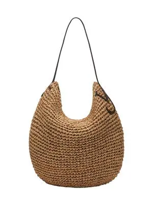 JW Anderson Large Bulb Bag In Raffia - Cream