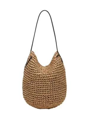 JW Anderson Small Bulb Bag In Raffia - Cream