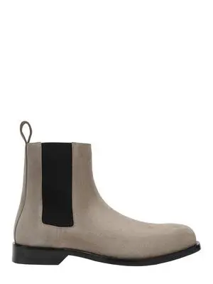 Loewe Suede Chelsea Ankle Boots - Cream
