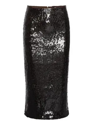 ROTATE BY BIRGER CHRISTENSEN ROTATE Sequined Pencil Midi Skirt Multicolor