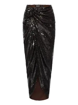ROTATE BY BIRGER CHRISTENSEN Sequined Knot Midi Skirt - Multicolor