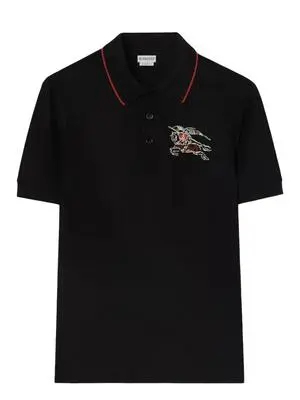 Burberry Heart Knight Cotton Polo Shirt - Black
