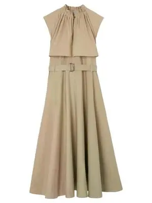 Burberry Cotton Poplin Midi Dress - Neutrals