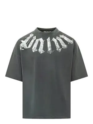Palm Angels Big Neck Logo T-shirt - Grey