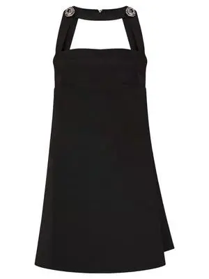 ALINA Crystal-embellished Halterneck Mini Dress - Black