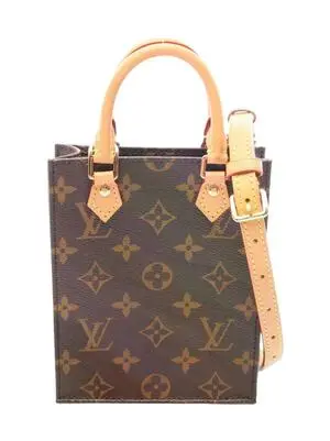 LOUIS VUITTON Monogram Canvas Petite Sac Plat Tote Bag - Brown