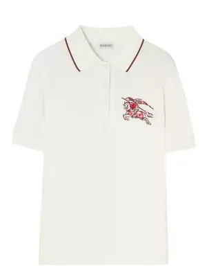 Burberry Heart Knight Embroidered Polo Shirt Dress - Neutrals