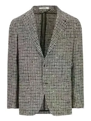 Tagliatore Houndstooth-pattern Single-breasted Blazer - Brown