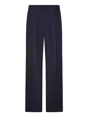 Giorgio Armani Pleated Virgin Wool Trousers - Blue