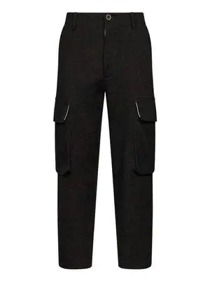 UMA WANG Belt-loop Buttoned Cargo Pants - Brown