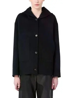 Max Mara Hooded Virgin-wool Coat - Blue