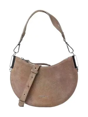 COCCINELLE Small Suede Crescent Tote Bag - Neutrals