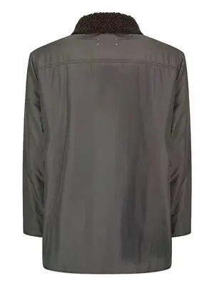 MAISON MARGIELA Technical Fabric Jacket With Shearling Collar - Grey