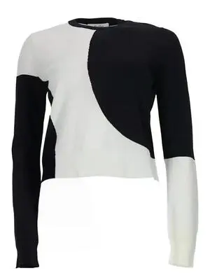 Max Mara Max Mara Colour-Block Intarsia-Knit Sweater Black