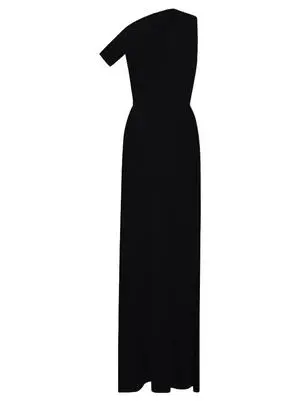 GEMY MAALOUF One-shoulder Draped Crepe Gown - Black