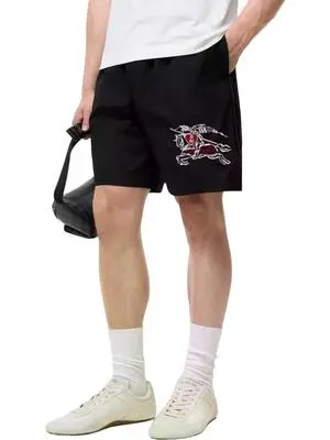 Burberry Knight Heart Cotton Poplin Shorts - Black