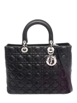 Dior Lady Cannage Tote Bag - Black