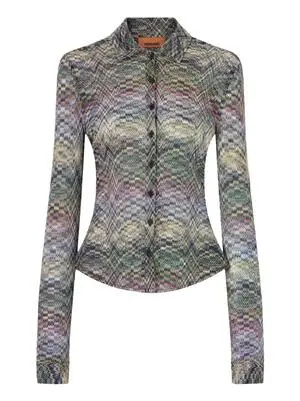 MISSONI Missoni Zigzag Knit Button-Down Shirt