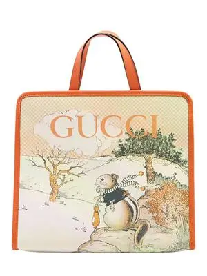 Gucci Gucci 2000-2015 Peter Rabbit Coated Canvas Tote Bag Orange