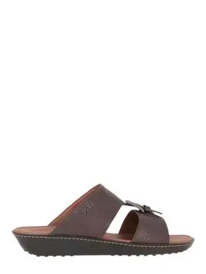 TOD'S Buckle-detail Pebble-texture Sandals - Brown
