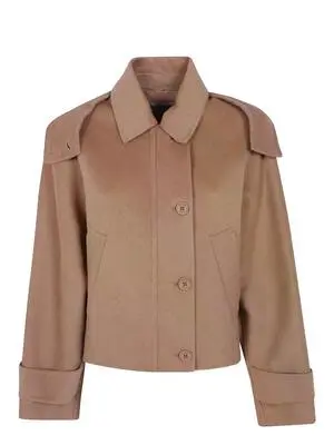 TWINSET Hooded Button-up Jacket - Neutrals