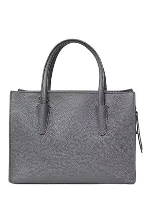 COCCINELLE Logo-embossed Leather Tote Bag - Grey