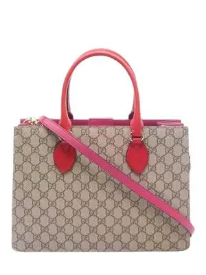 Gucci Gg Supreme Top Handle Handbag - Neutrals