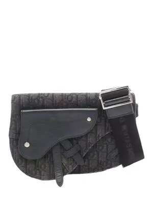 Dior 2000s Saddle Oblique Shoulder Bag - Black