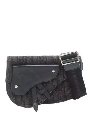 Dior 2000s Saddle Oblique Shoulder Bag - Black