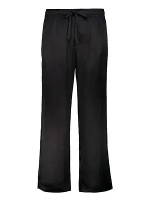 Commas Drawstring Waist Wide-leg Trousers - Black
