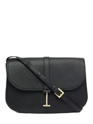 TOM FORD Kara T-logo Grained Leather Crossbody Bag - Black