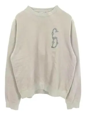Dior Grey Cotton Cd Logo Embroidery Crew Neck Sweater - Neutrals
