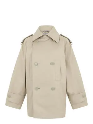 Balenciaga Double-breasted Cotton Trench Coat - Beige